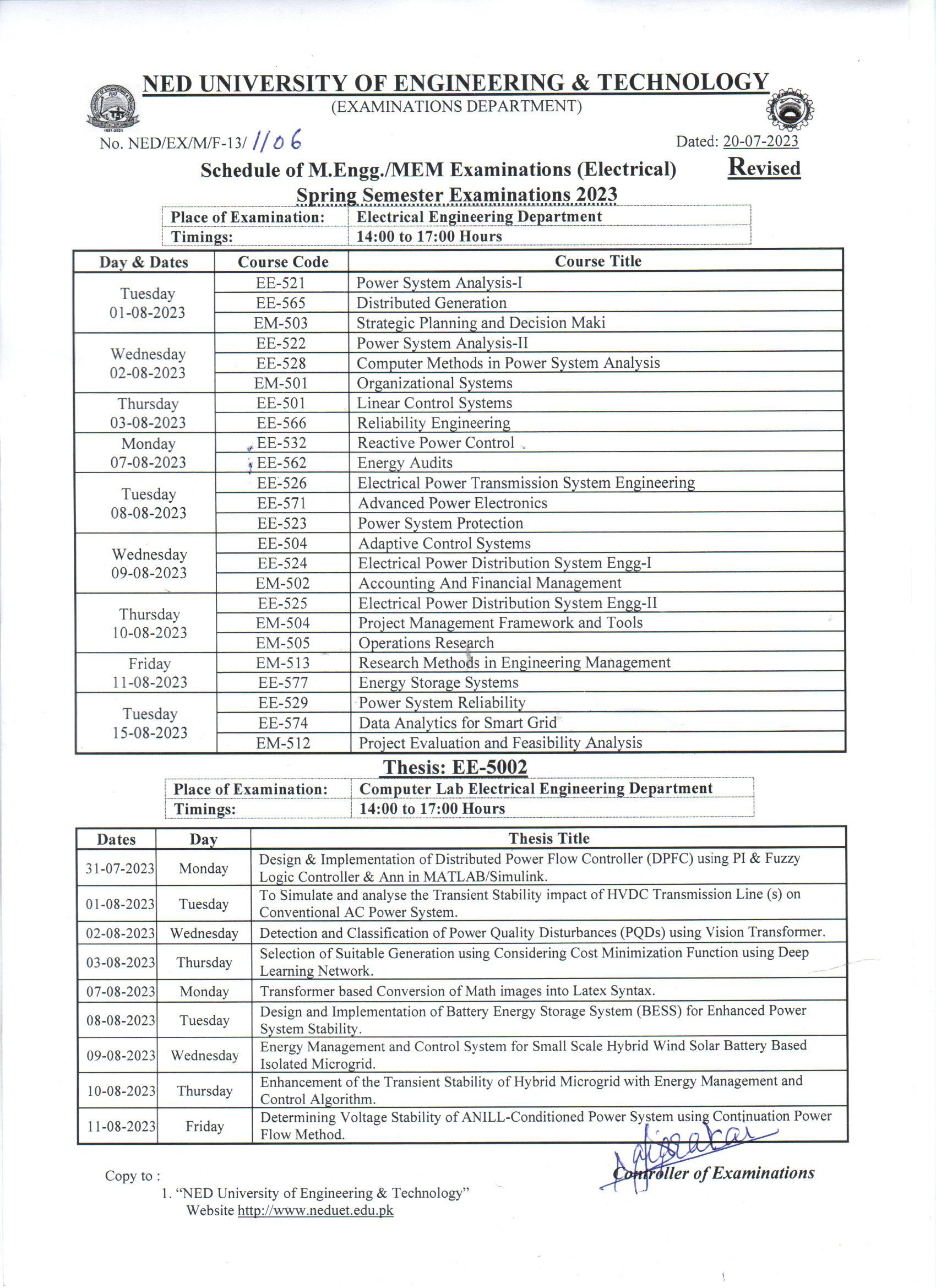 Dept Home | Department of Electrical Engineering - NED UET